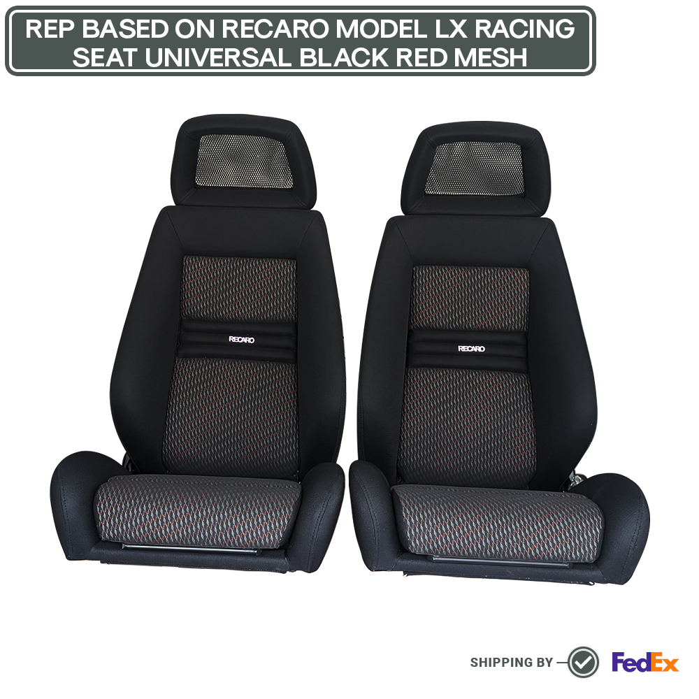 Universal Black Red Mesh Recaro LX Racing Seat | eBay