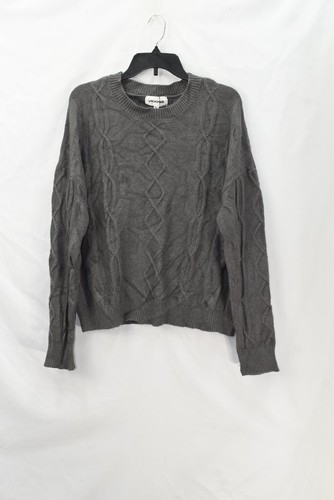VIGOSS Women’s Size XL Grey Cable Knit Sweater Balloon Sleeves NWT | eBay