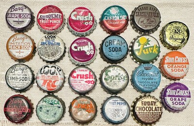 Vintage Rare Pop Off Soda Caps Lot Of 23 Some Still Have Cork | eBay