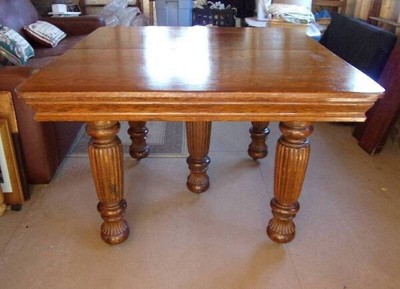 Antique Historical Quartersawn Oak 5 Leg Dining Table Set With 4 Chairs ...