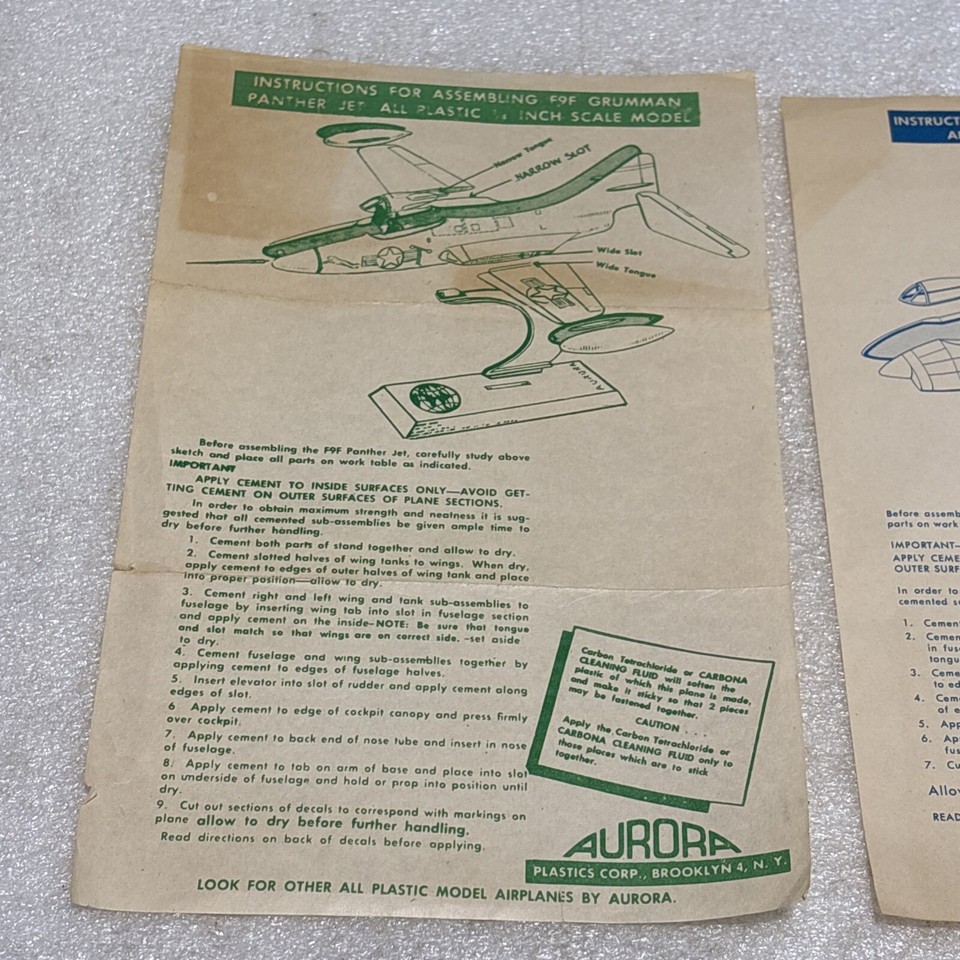 Lot Of 2 Aurora Plastics Corp. Model Assembly Aircraft Russian YAK-25 ...