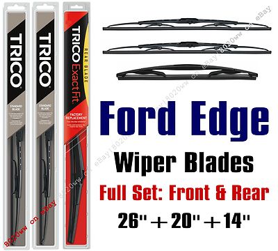 2007-2014 Ford Edge Wipers 3pk Standard Wiper Blades Front/Rear 30260 ...