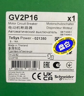 One Schneider GV2P16 Electric Motor Protection Circuit Breaker New fast ...
