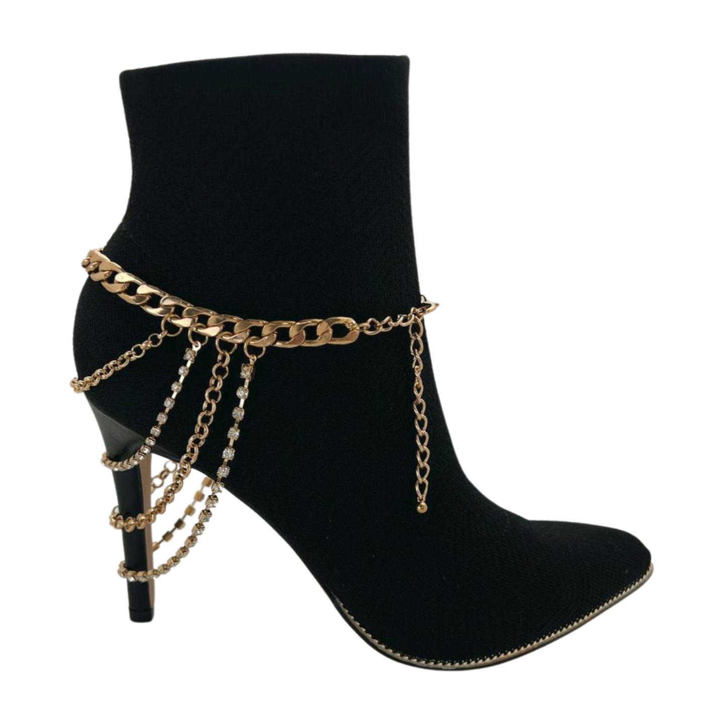 Women Gold Metal Boot Chain Bracelet Anklet Shoe Strand Back Charm ...