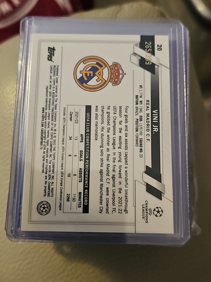 Vini Jr Topps Chrome UCL Real Madrid Green Flash /399 | eBay