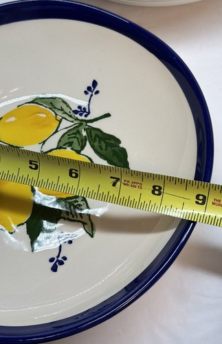 4 Papart Ceramics Lemon Dinner Individual Pasta Bowls 9" Hand Painted ...