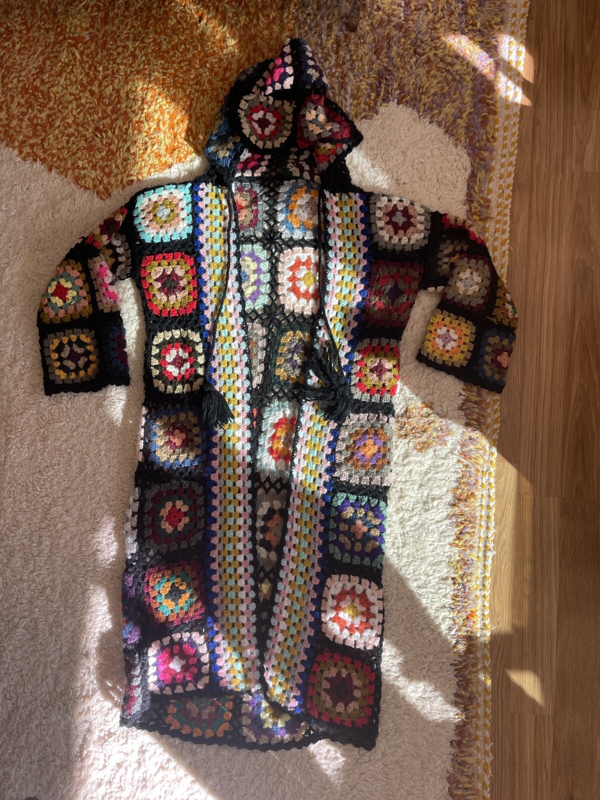 Handmade Granny Square Crochet Robe - Gem