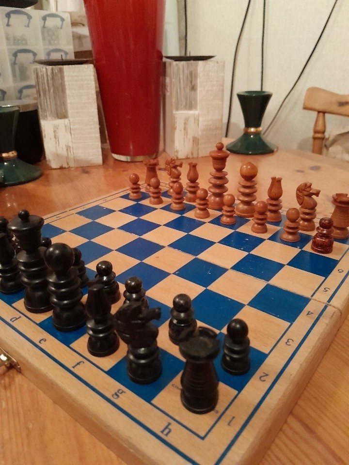 Vintage Wooden English Chess Set, St George Pattern, (214) | eBay
