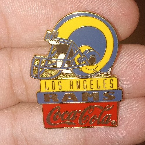 NFL Los Angeles Rams Coca-Cola Helmet Lapel Pinback VINTAGE 1998 90s ...