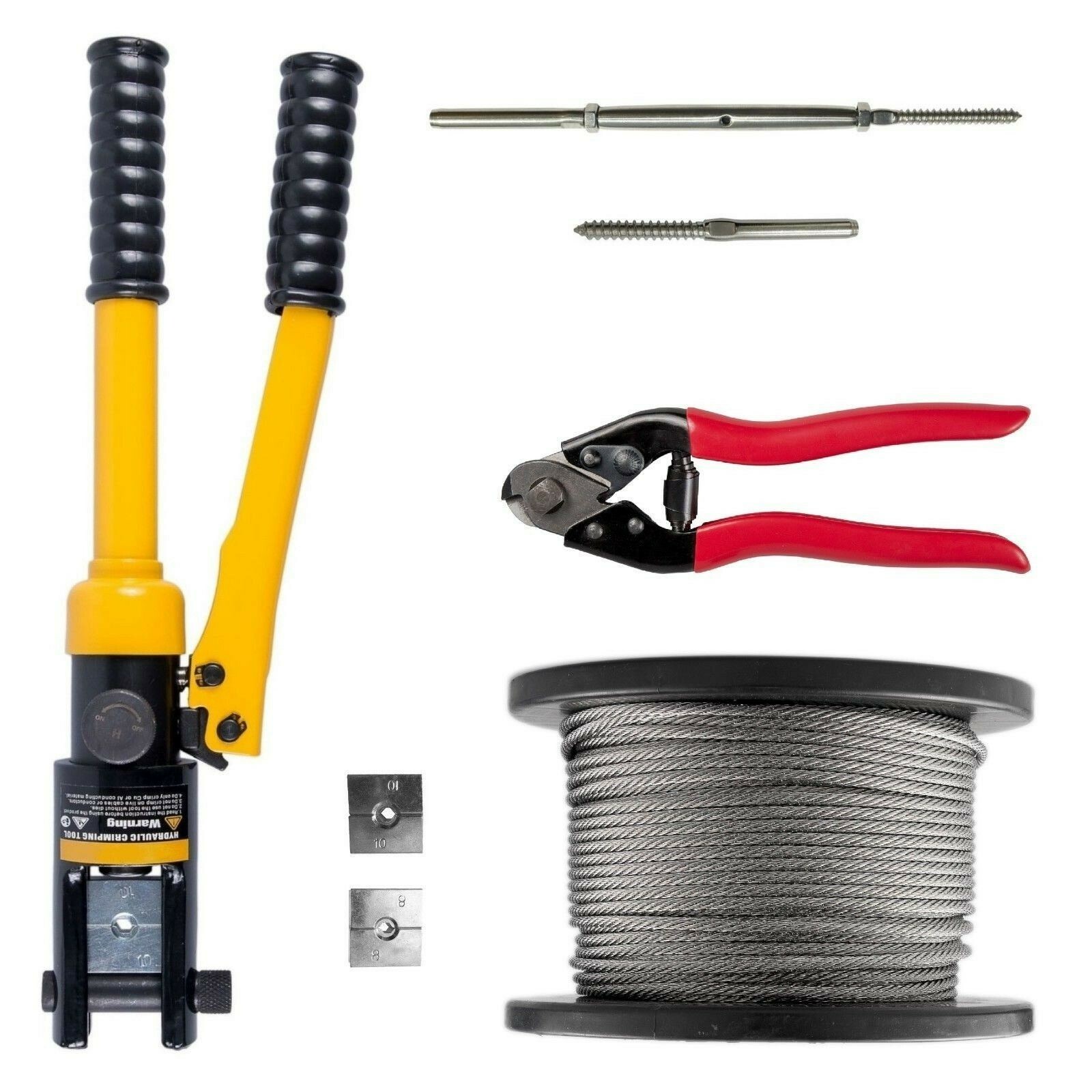 Lag/Swage Wire Balustrade Kit 1 x 19 3.2mm S/Steel 316 Rope Swaging ...