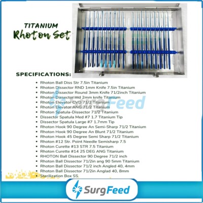Rhoton Dissector Micro Expanded Set 20 PCs Neurosurgery Instruments | eBay