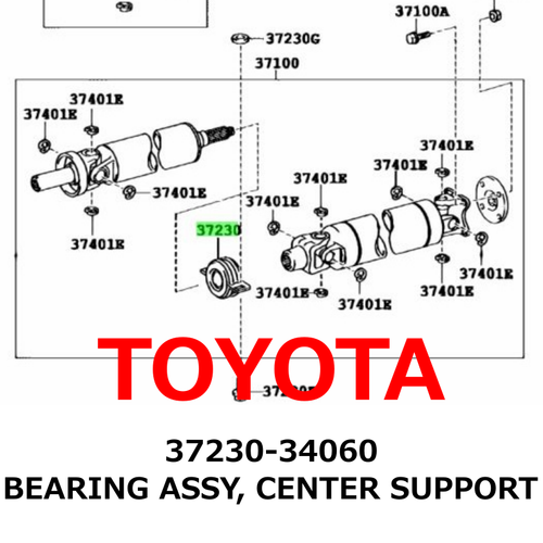 【NEW】Toyota Genuine 2007-2021 Tundra BEARING ASSY, CENTER SUPPORT 37230 ...