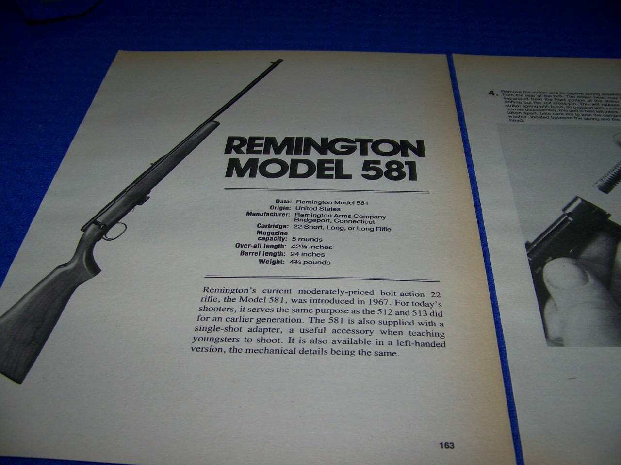 REMINGTON MODEL 581 (.22 LR/SHORT) RIFLE..FIELD STRIP & REASSEMBLY TIPS ...