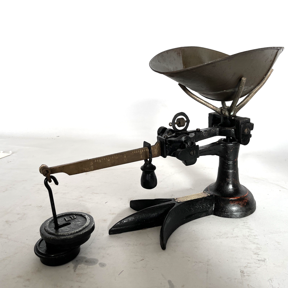 Rare - Badger Cast Iron Mercantile Scale w/ Brass Beam & Weights ...