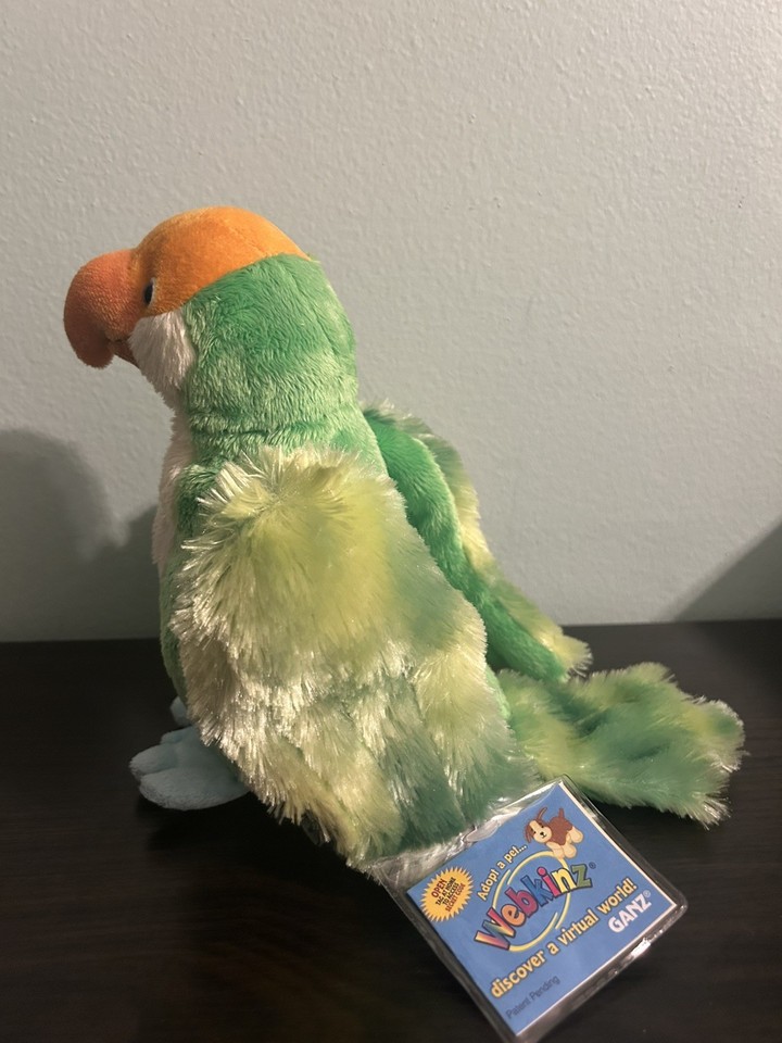 Webkinz Parakeet With Code Tags Sealed Unused Green Yellow Bird Parrot ...