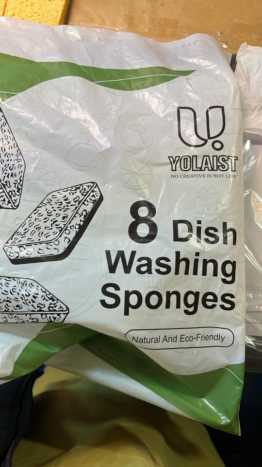 8 Pack Eco Sponge Washing up Compostable Kitchen Dish Sponge ...
