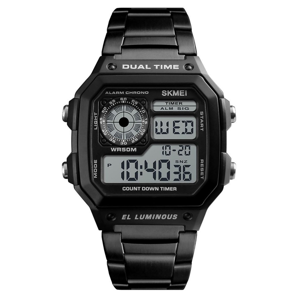 Black Digital Watch Clear Display with Date, Alarm and Stopwatch | eBay UK