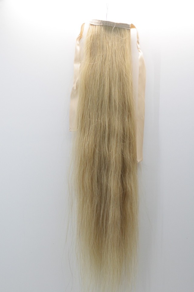Natural hair tail with сlip 65cm/26" Blonde | eBay