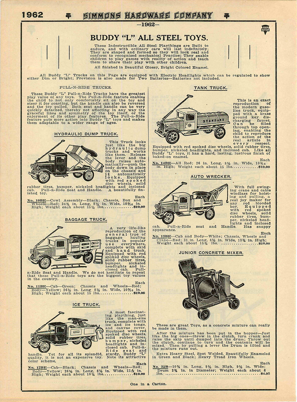 1935 ADVERT Structo Buddy L Toy Truck Steam Shovel Pull N Ride On Ice ...