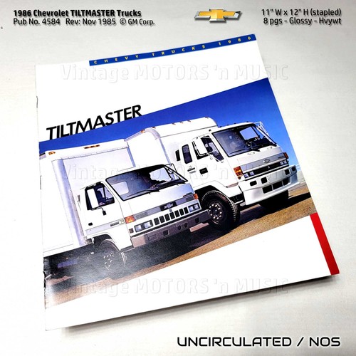 UNCIRCULATED 1986 Chevrolet Tiltmaster Trucks 8 Color Pgs Pub #4584 Rev ...