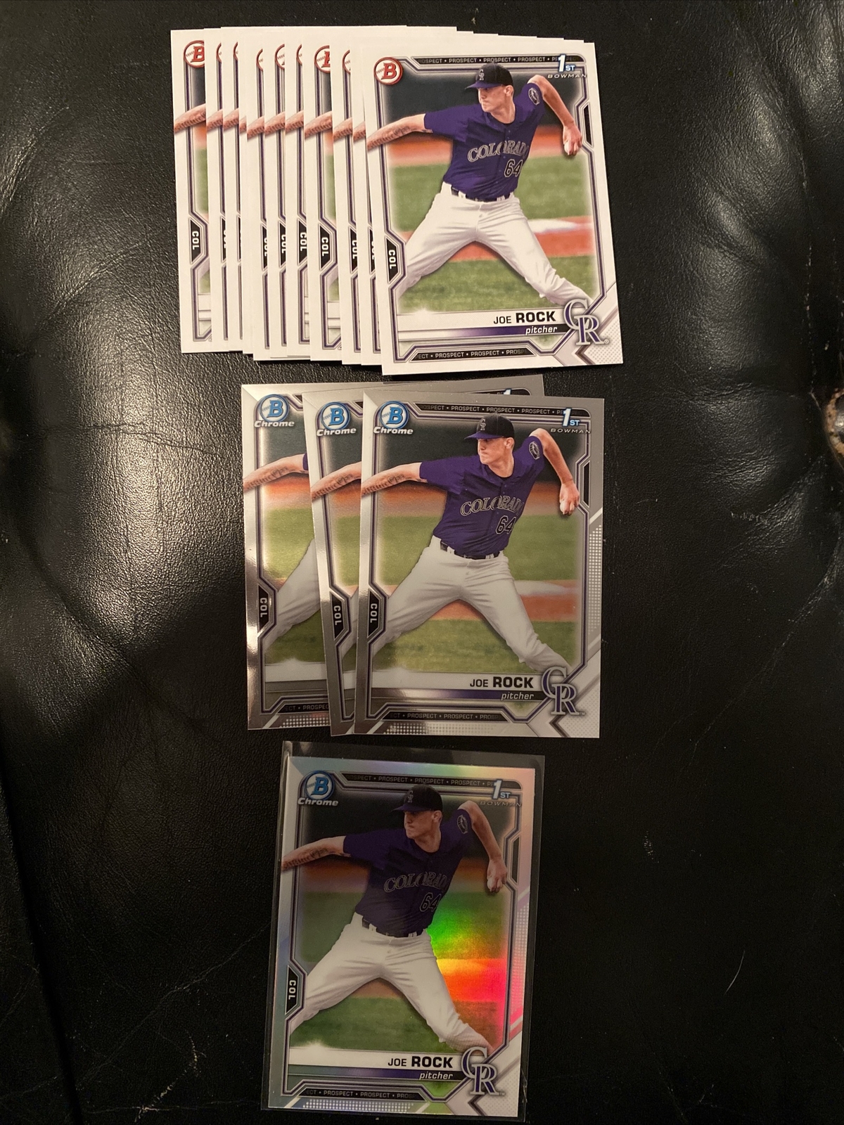 2021 Bowman Draft Joe Rock Rockies Lot Refractor, Chrome (3), Paper (11 ...