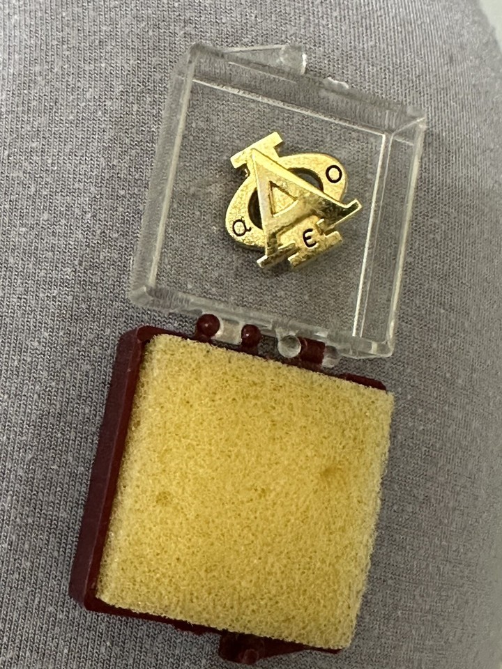 Vintage Alpha Phi Sorority Sister Pin Gold AOE 1991 Greek Engraved ...