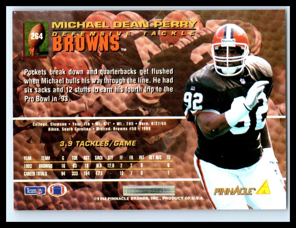 1994 Pinnacle #264 Michael Dean Perry MT-NRMT Football Card | eBay