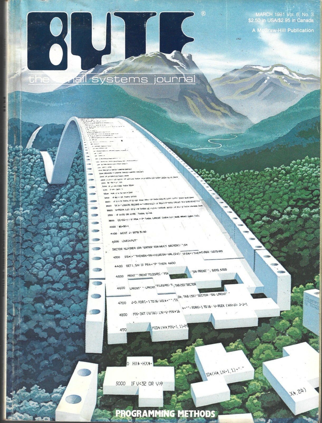 BYTE THE SMALL SYSTEMS JOURNAL MAGAZINE MARCH 1981 VOL. 6 NO. 3 (VG/FN ...