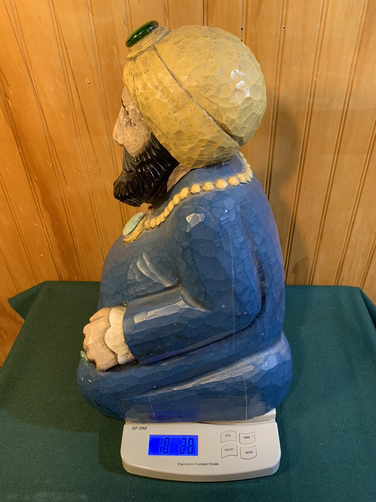 UNIQUE VINTAGE CARVED WOOD FOLK ART HINDU GURU MAN by DOUG AMIDON ...