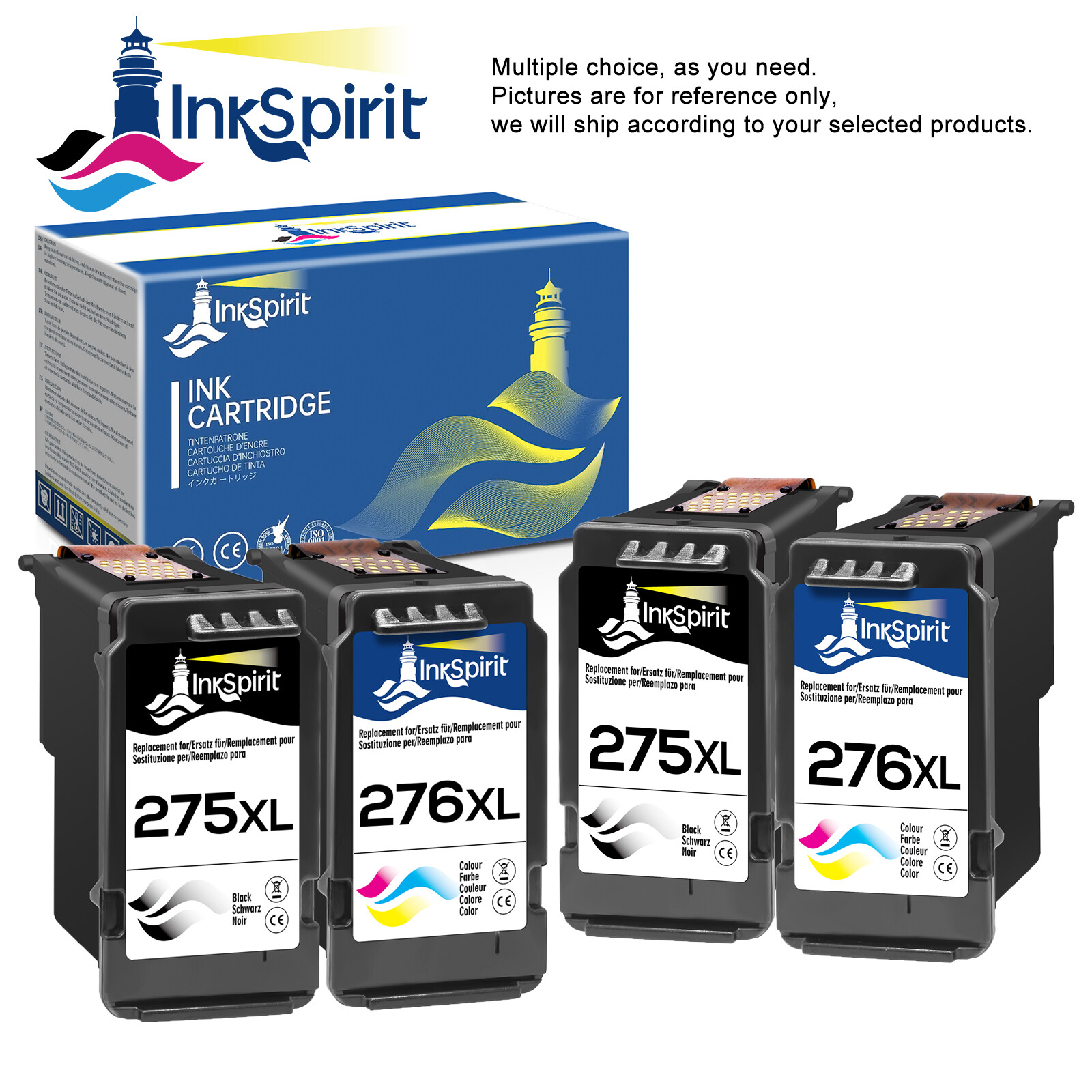 PG-275XL CL-276XL Ink Cartridge for Canon PIXMA TS3500 TS3520 TR4700 ...