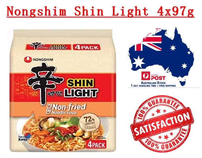 New KOREAN Nongshim Shin Light Ramyun Non-Fried Noodle Soup 4x97g Pack ...