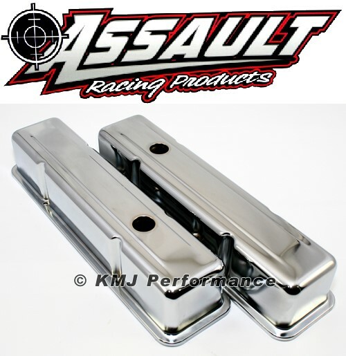 58-86 SBC Chevy 350 Chrome Tall Steel Valve Covers - Small Block 283 ...