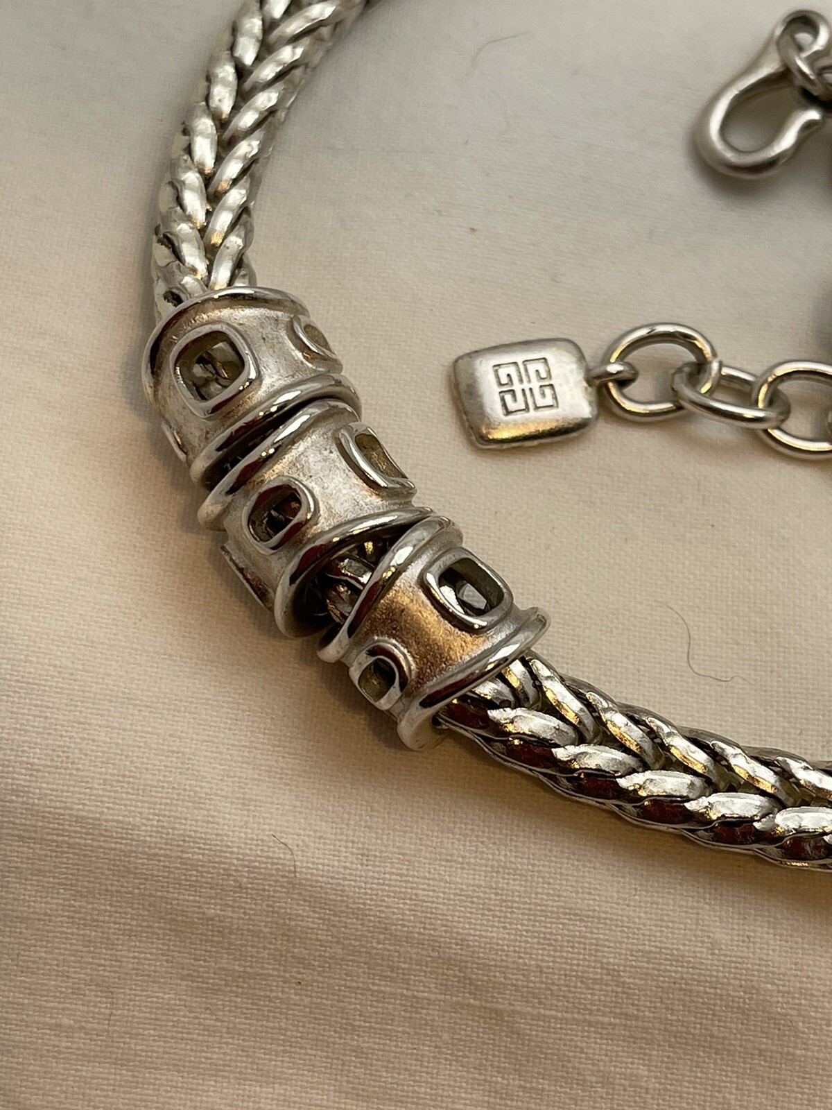 Givenchy 16-19” Foxtail Braided Rope Chain Necklace With Charms | eBay