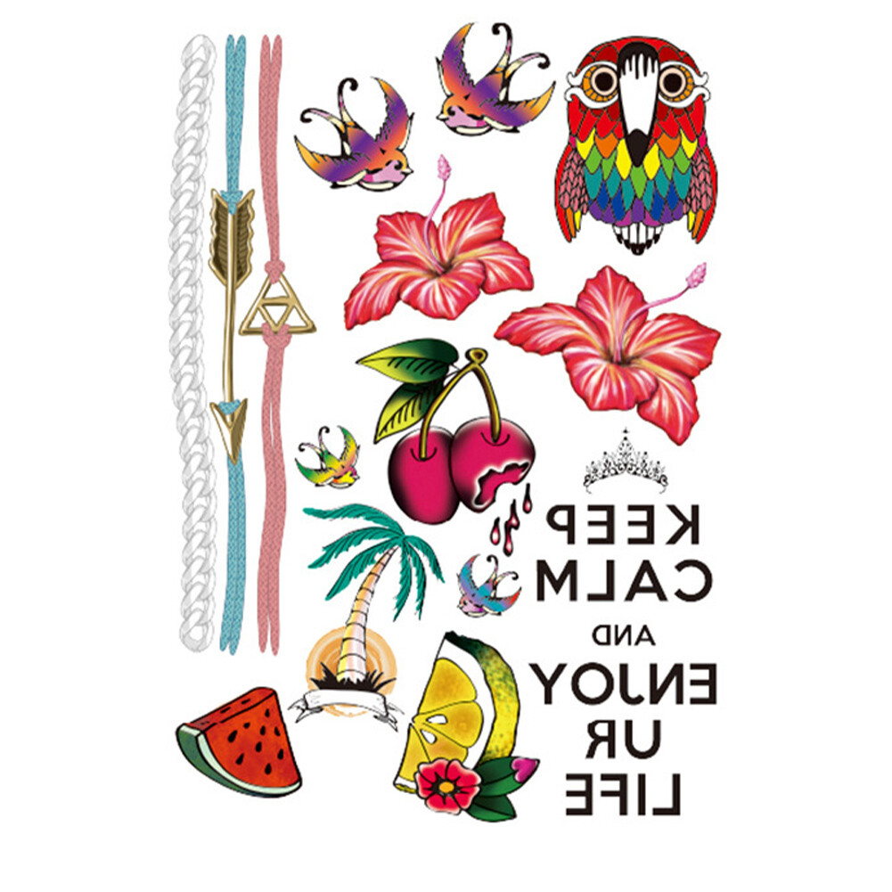 Half Arm Tattoo Sticker Animal Art Stickers Kit Owl for Men Women (D ...