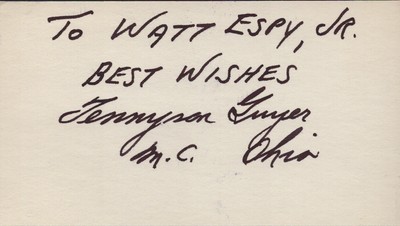 TENNYSON GUYER - AUTOGRAPH NOTE SIGNED | eBay