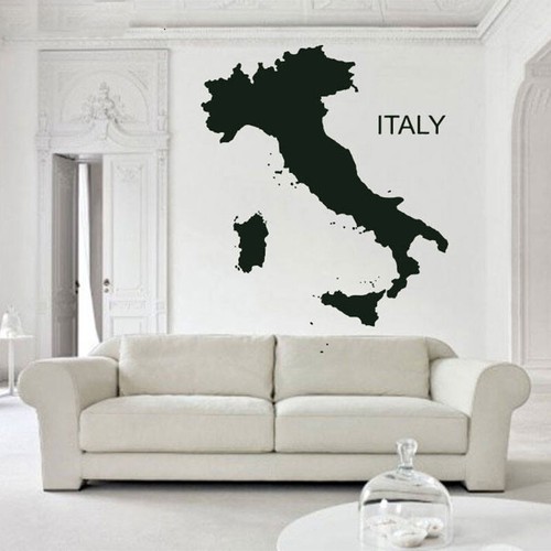 Italia Europe Venice Rom Milan Italy Map Country Wall Decals Vinyl ...