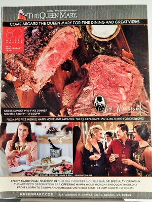 QUEEN MARY LONG BEACH FINE DINING ORIG VTG 2016 ADVERTISEMENT, | eBay