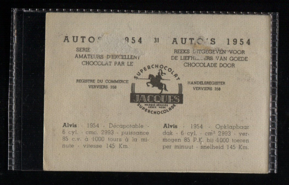Alvis 1954 Vintage 1950s Dutch Trading Card | eBay