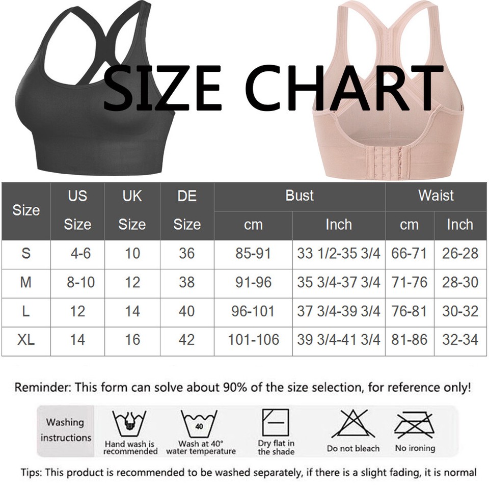 Women's Posture Corrector Bra Wireless Back Support High Impact Yoga ...