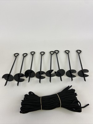 King Canopy 6-Piece Anchor Kit, 15-inch Auger Style with Rope, Black | eBay