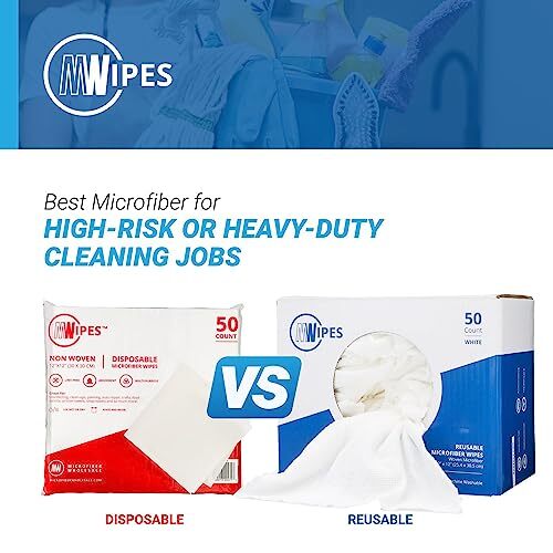 Disposable Microfiber Cleaning Cloth - 12" x 12" 50 Pack, No Lint, Non ...