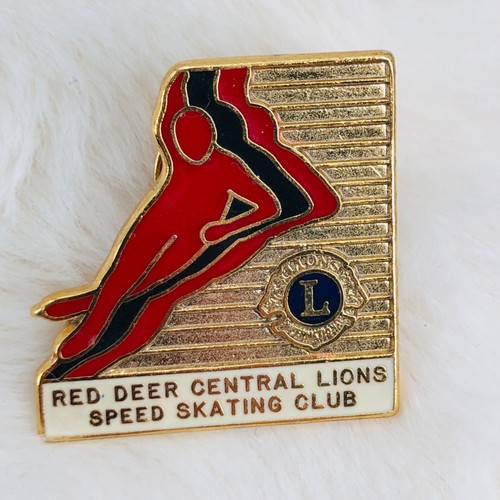 Vtg Red Deer Central Lions Speed Skating Club Member Lapel Pin ...