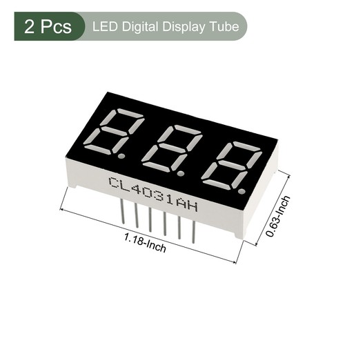 2Pcs LED Display Digital Tube LED Segment Common Cathode 3 Bit 7 DIY ...