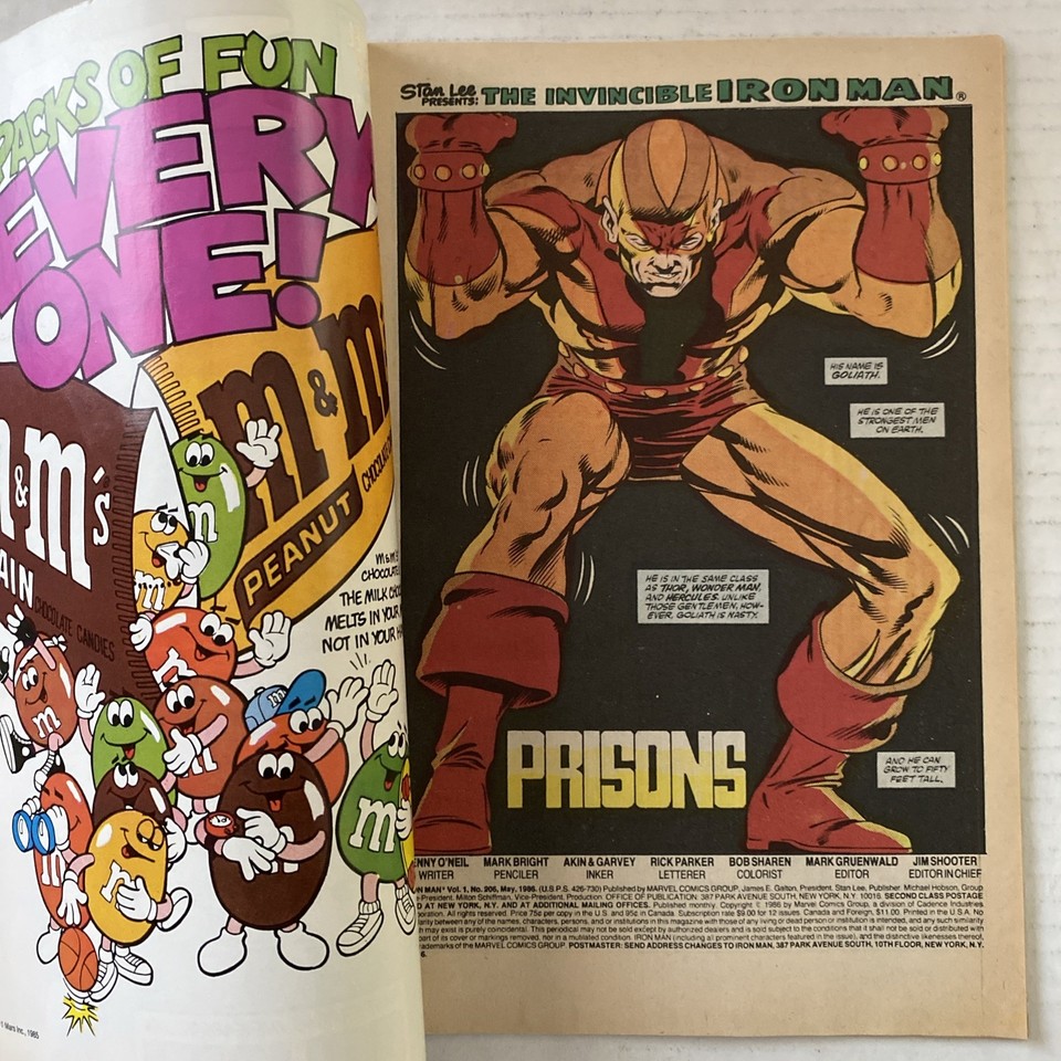 Iron Man #206 (1986) Hawkeye Mocking Bird Goliath James Rhodes | eBay