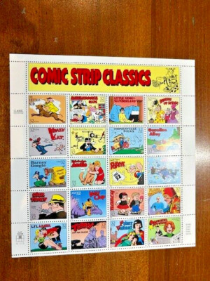 Comic Strip Classics, Twenty, 32 cent USPS stamps featuring Comic Strip ...