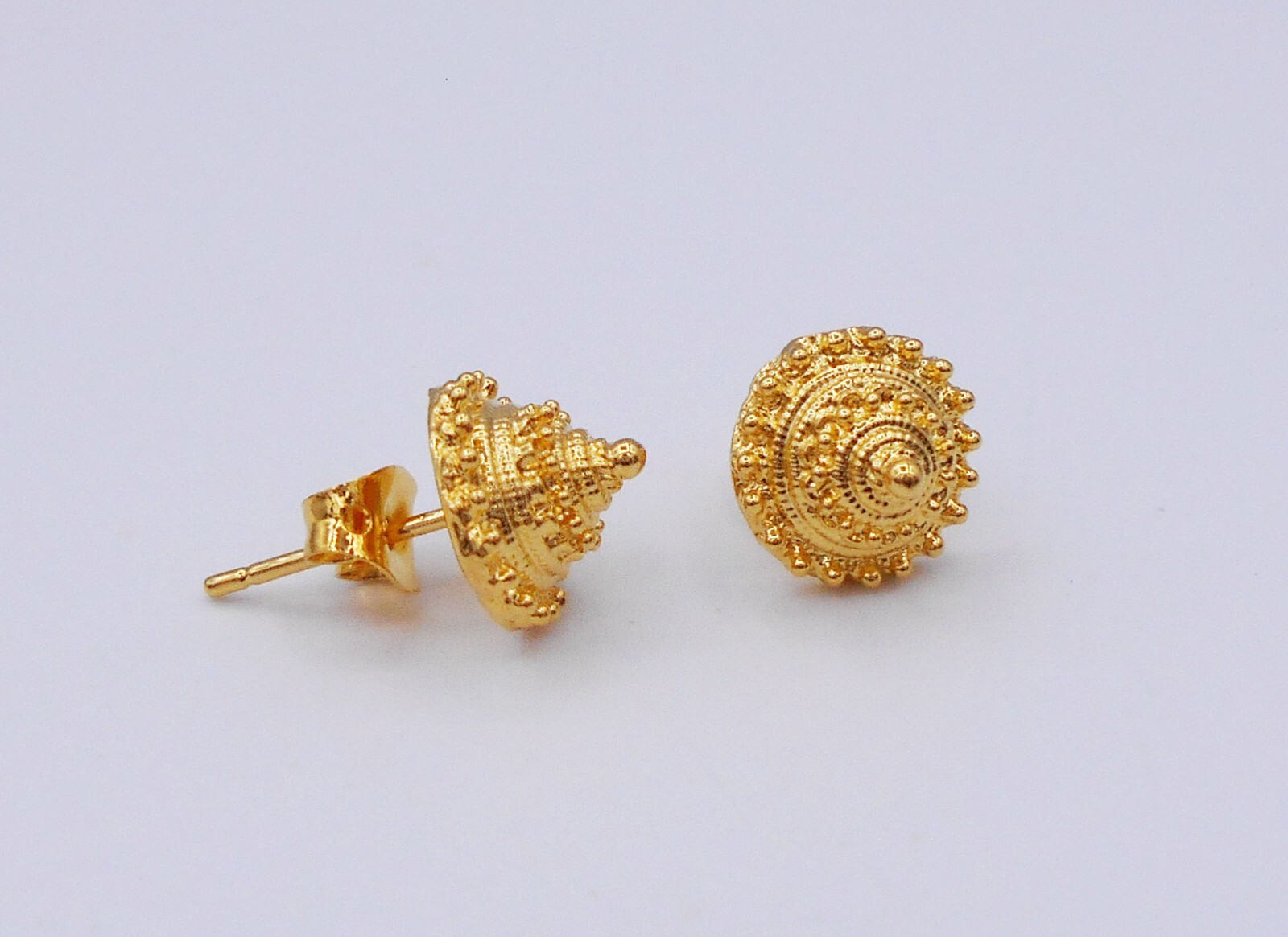 Pikun Flower 22K 24K Thai Baht Yellow Gold Plated Stud Earrings Jewelry ...