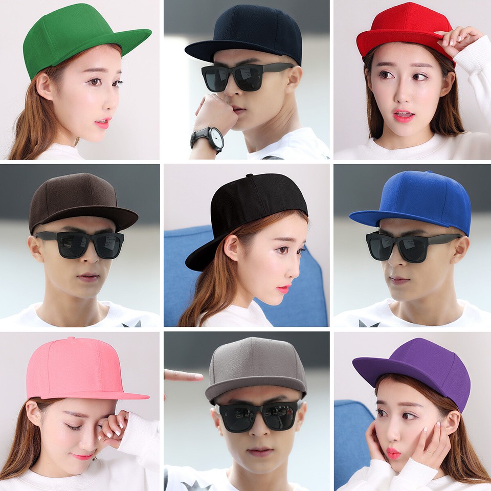 S/M/L/XL/XXL 54-64cm Flat Bill Baseball Cap Oversize Full Closure ...