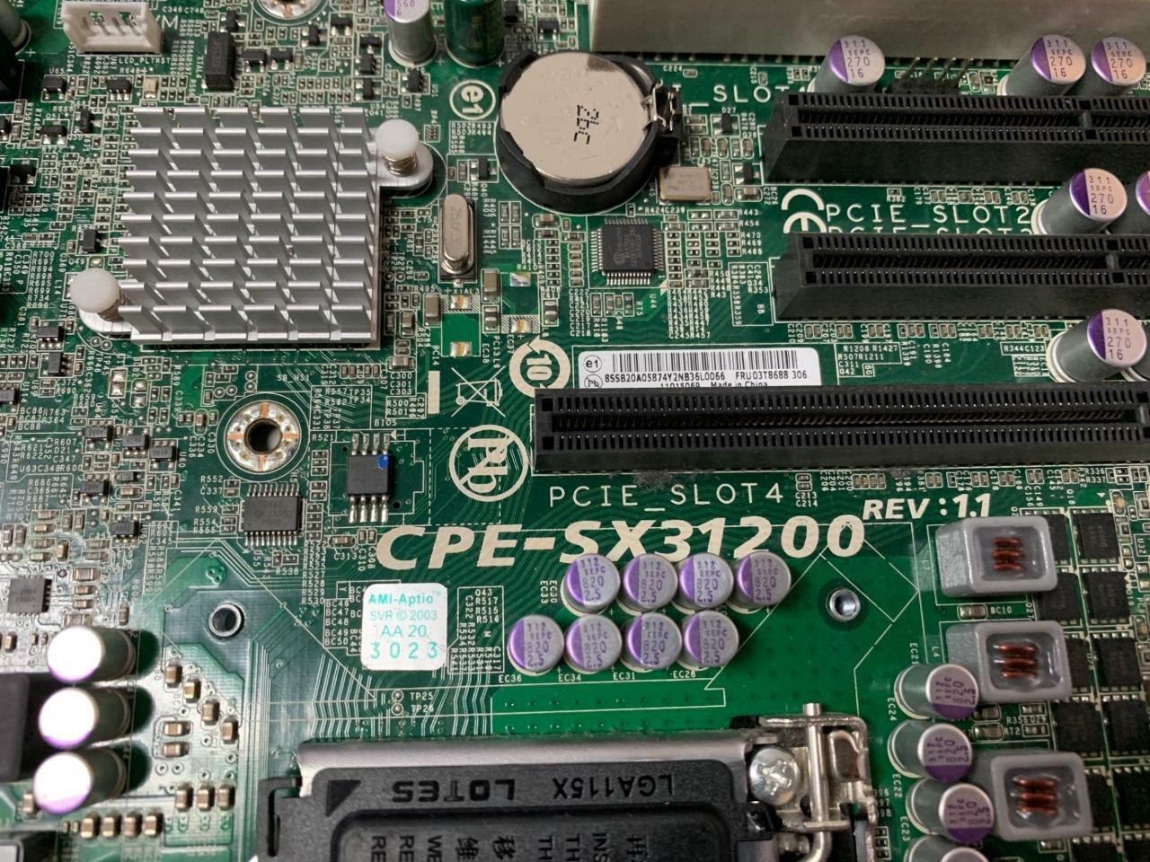 MOTHERBOARD LENOVO THINKSERVER TS430 CPE-SX31200 REV: 1.1 03T8688 W/ I ...