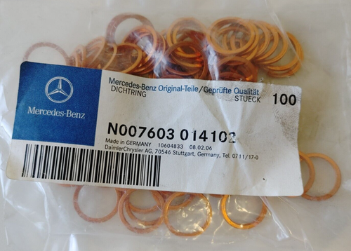 100 New Genuine OEM Mercedes-Benz Copper Seal Rings LOT OF 100 ...