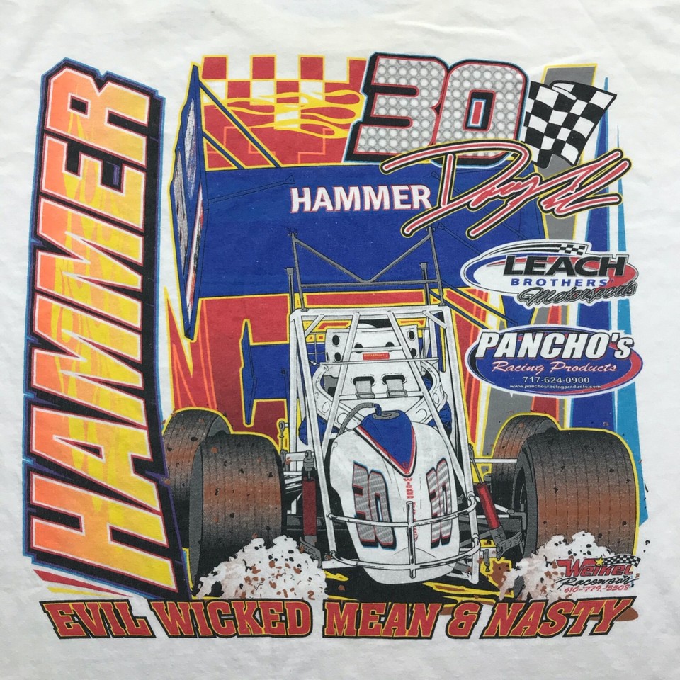 Doug Esh Racing Shirt Men XL White Sprint Car The Hammer Graphic ...
